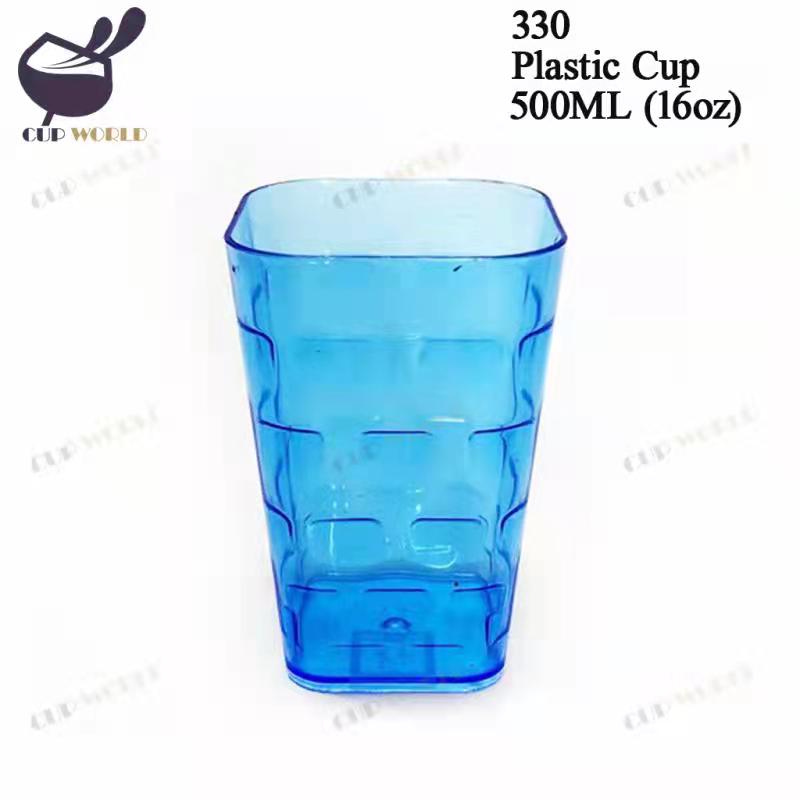 Colorful SQUARE DRINKING PLASTIC GLASS Multi Color 300ML | Lazada PH