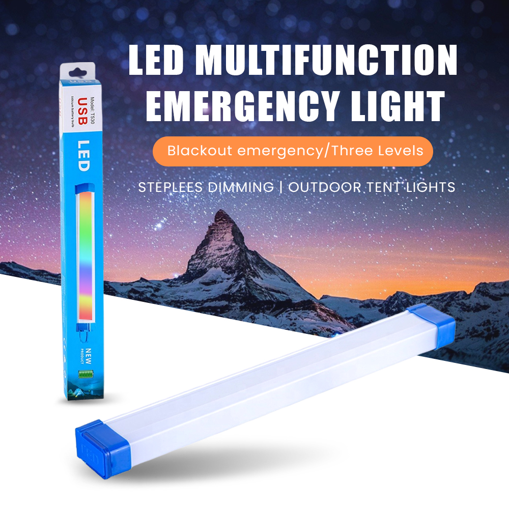 LED Emergency Light USB Rechargeable Dimmable Lithium Battery Light ...