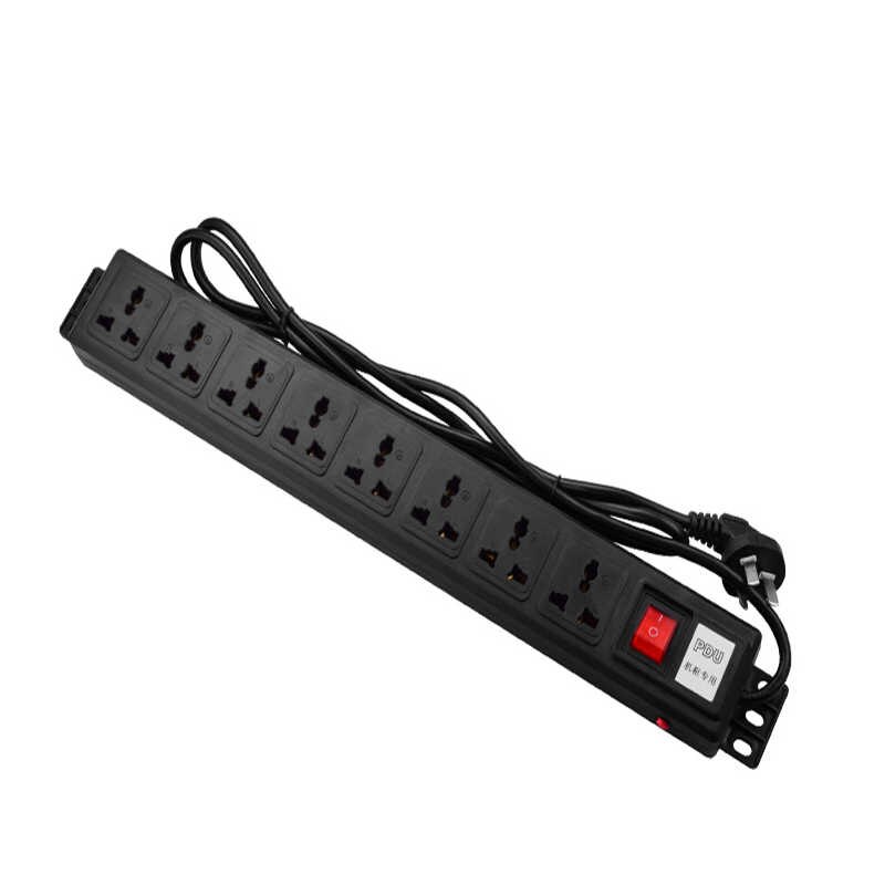 8 Slots Universal Plastic Rack Mount PDU Power Distribution Unit Power Distributing Unit for ...