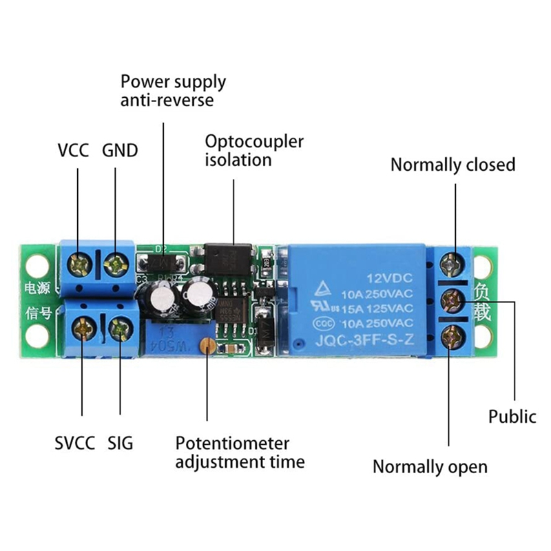 DC 12V Adjustable,12V Adjustable Times Switch Delay On/Off Timer Delay ...