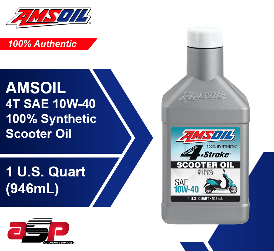 AMSOIL Formula 4-Stroke 10W-40 100% Synthetic Scooter Oil Quart | Lazada PH
