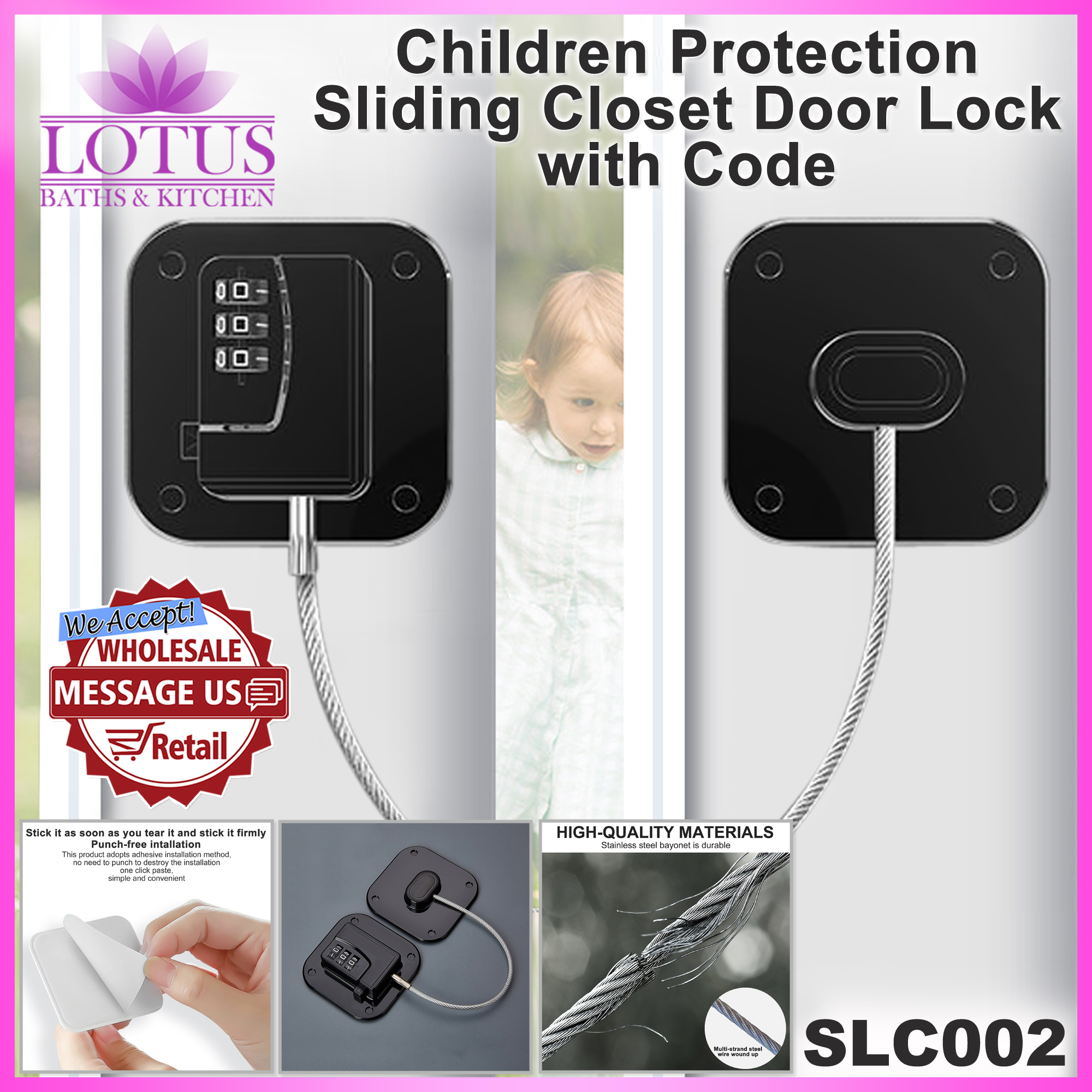 Lotus Baths SL002 Baby Safety Refrigerator Lock Children Protection ...