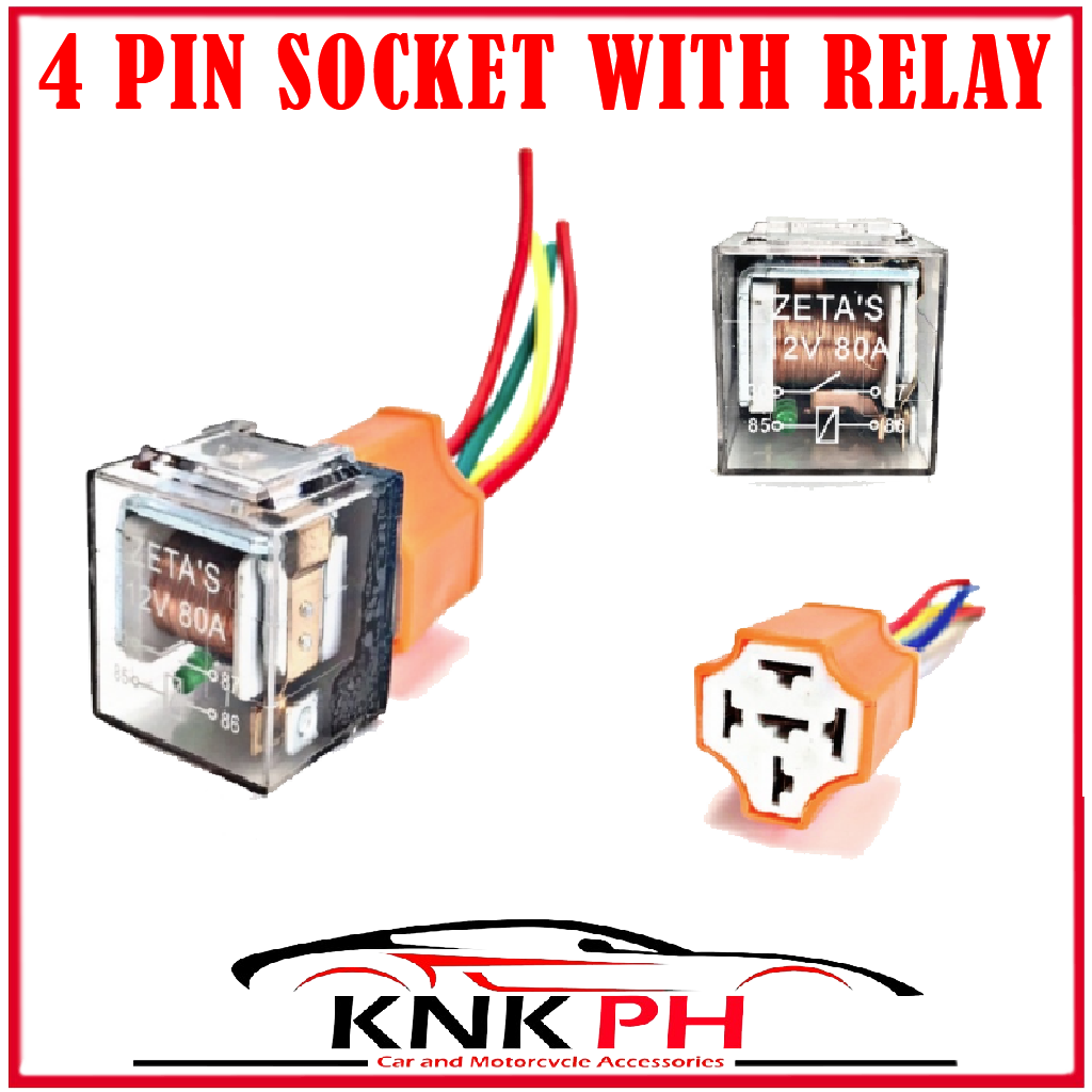 4pin And 5pin Light Relay Transparent & Socket 12V Set Motorcycle Horn ...