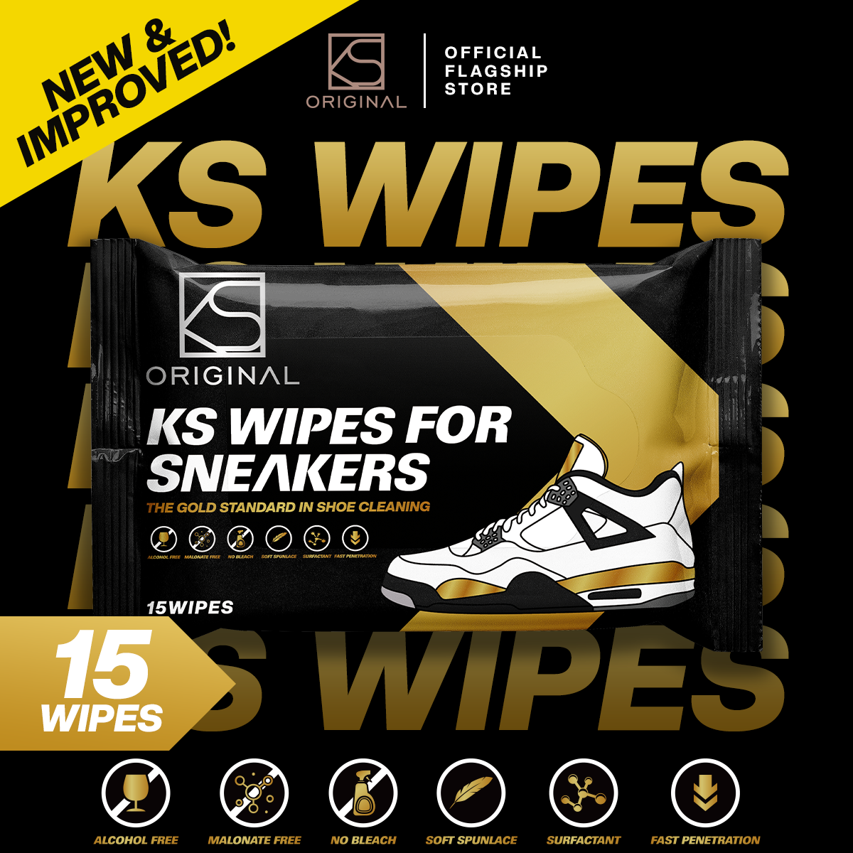 KS Wipes for Sneaker Cleaning White Shoes Best Shoe Care Gentle Easy ...