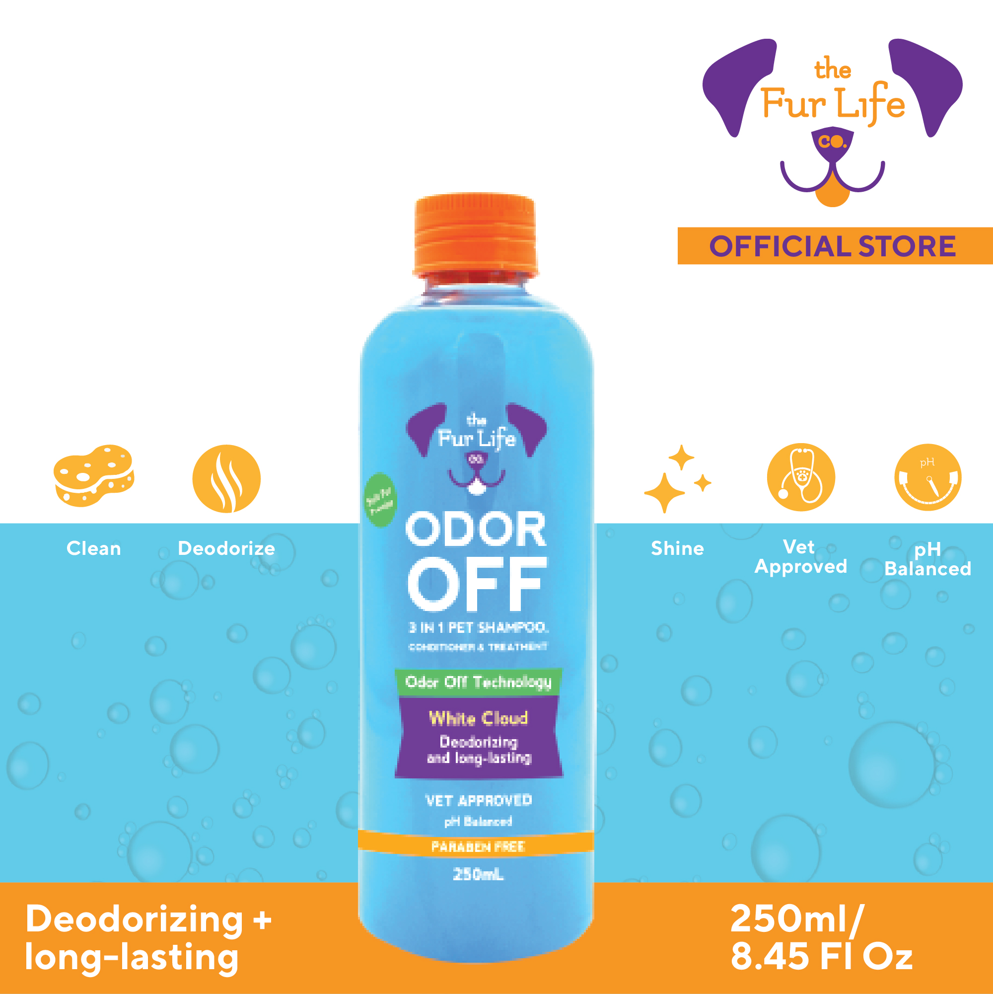 The Fur Life Odor-Off 3-in-1 Pet Shampoo, Conditioner and Treatment ...