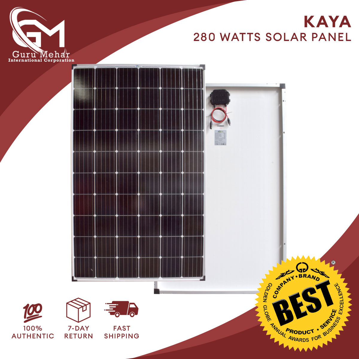 Solar Panel 280 Watts (KAYA) - Mono Crystalline Solar Panel for Maximum ...