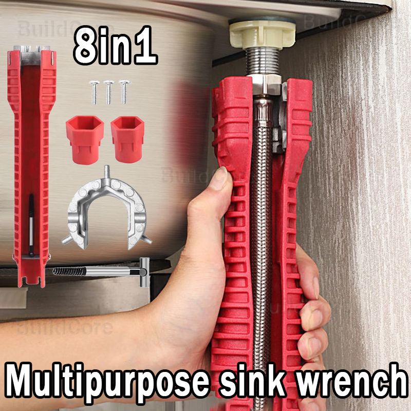 Sink wrench multifunctional sink wrench 8-in-1 kitchen sink repair ...