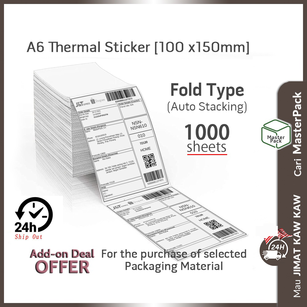a6 Waybill sticker paper 500 pcs airway bill sticker 4x6 thermal paper ...