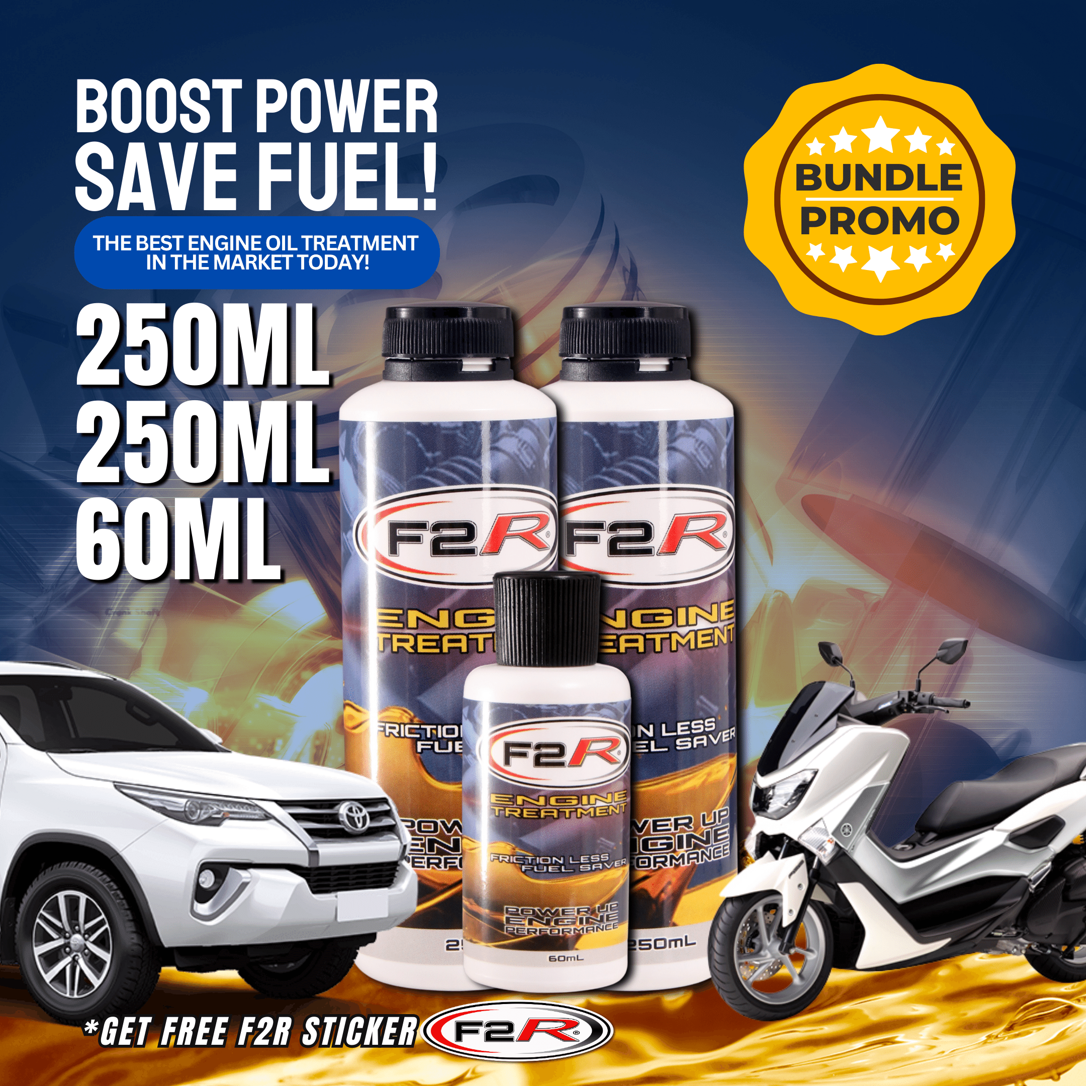 F2R ENGINE TREATMENT (2 bottles 250ml & 60mL) | Lazada PH
