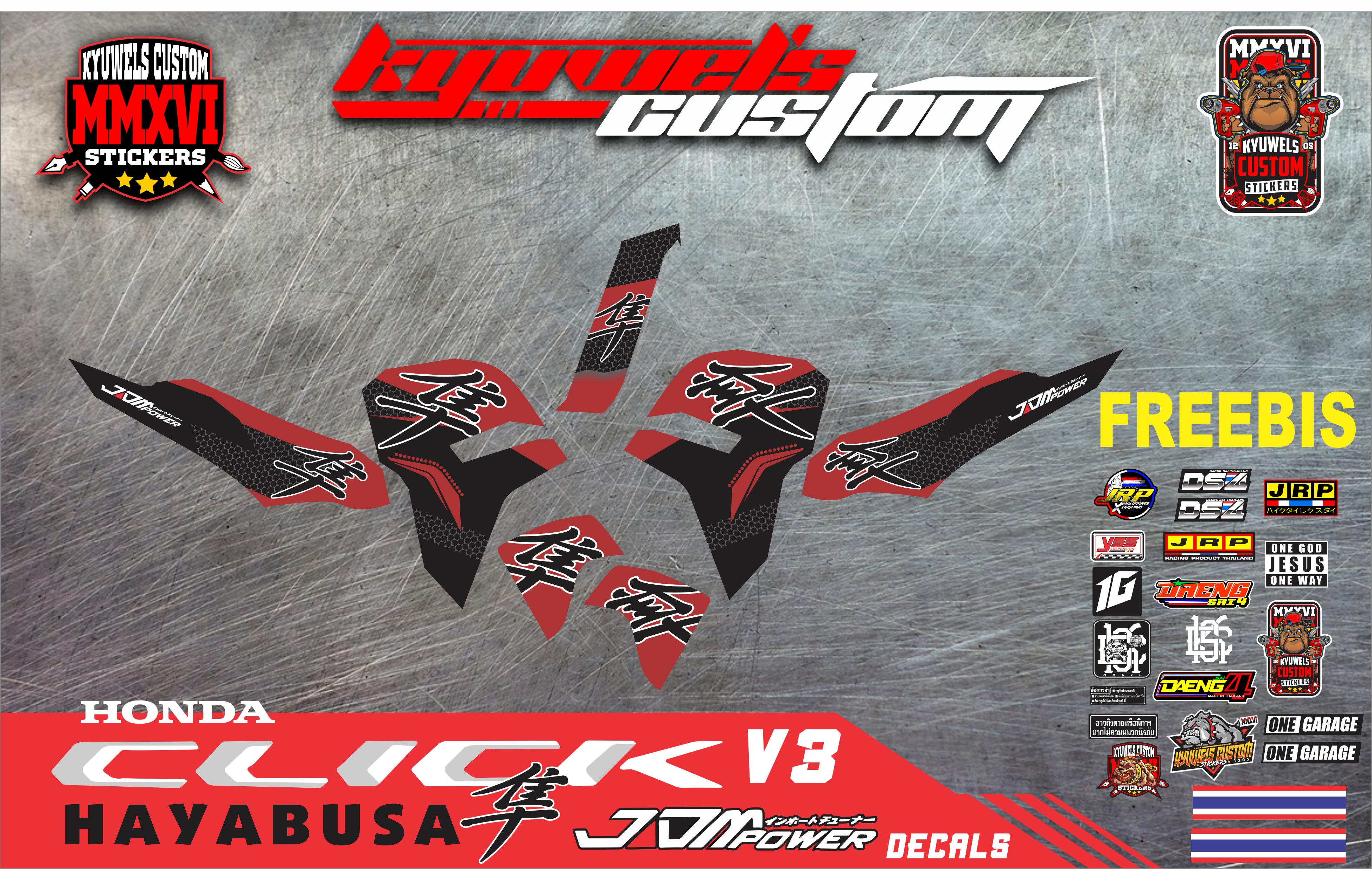 HONDA CLICK V3 HAYABUSA DECALS | Lazada PH
