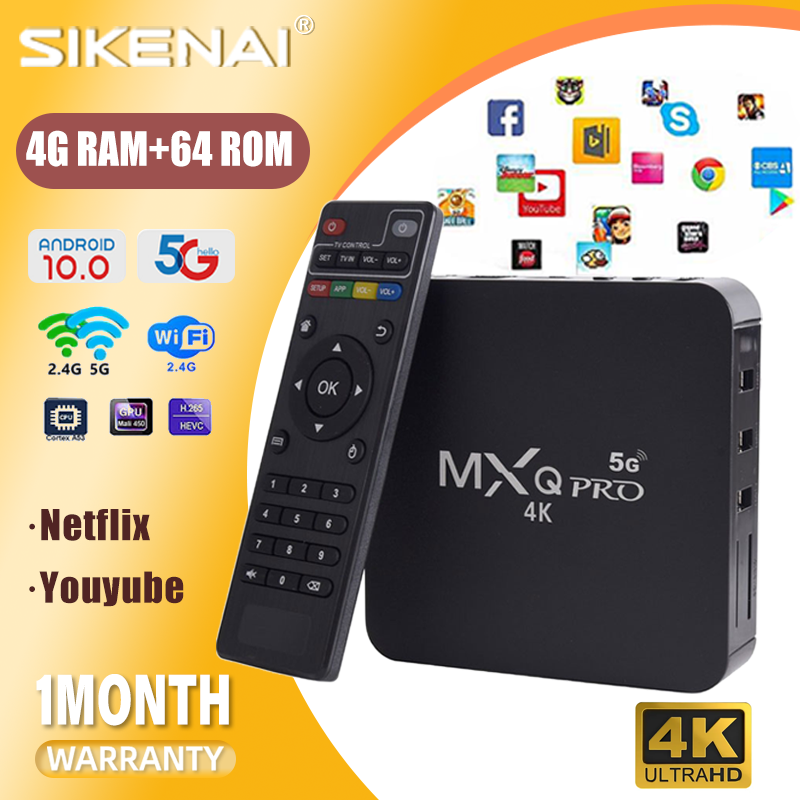 SIKENAI mxq pro 4k 5g tv box 2021 original sale set android tv box for ...