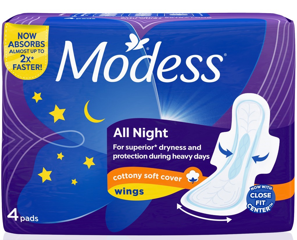 Modess All Night with Wings Cottony Soft Cover (4 pads) | Lazada PH