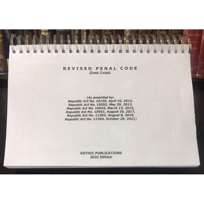 (1 Codal) Revised Penal Code (Desk Codal) (2022 Edition) | Lazada PH