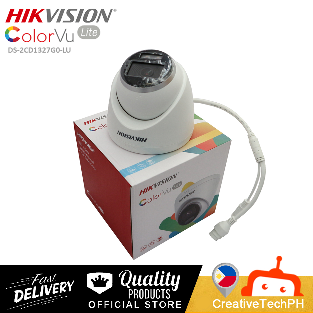 HIKVISION DS-2CD1327G0-LU(F) ColorVu Lite 2MP IP Camera H.265+ 24/7 Full Time Colored Built-in ...