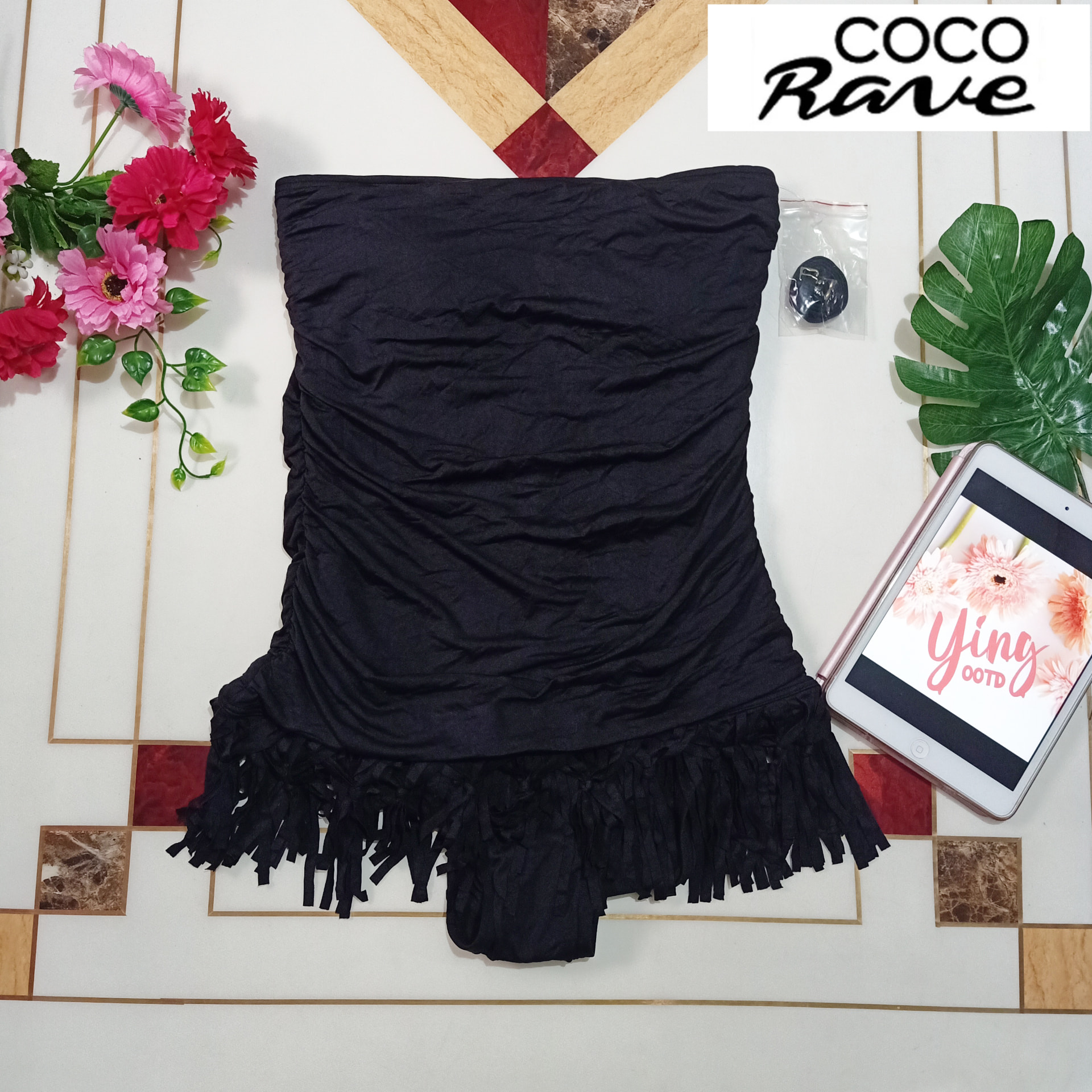 Coco Rave Flowing Black One Piece Swimsuit Swimwear | Lazada PH