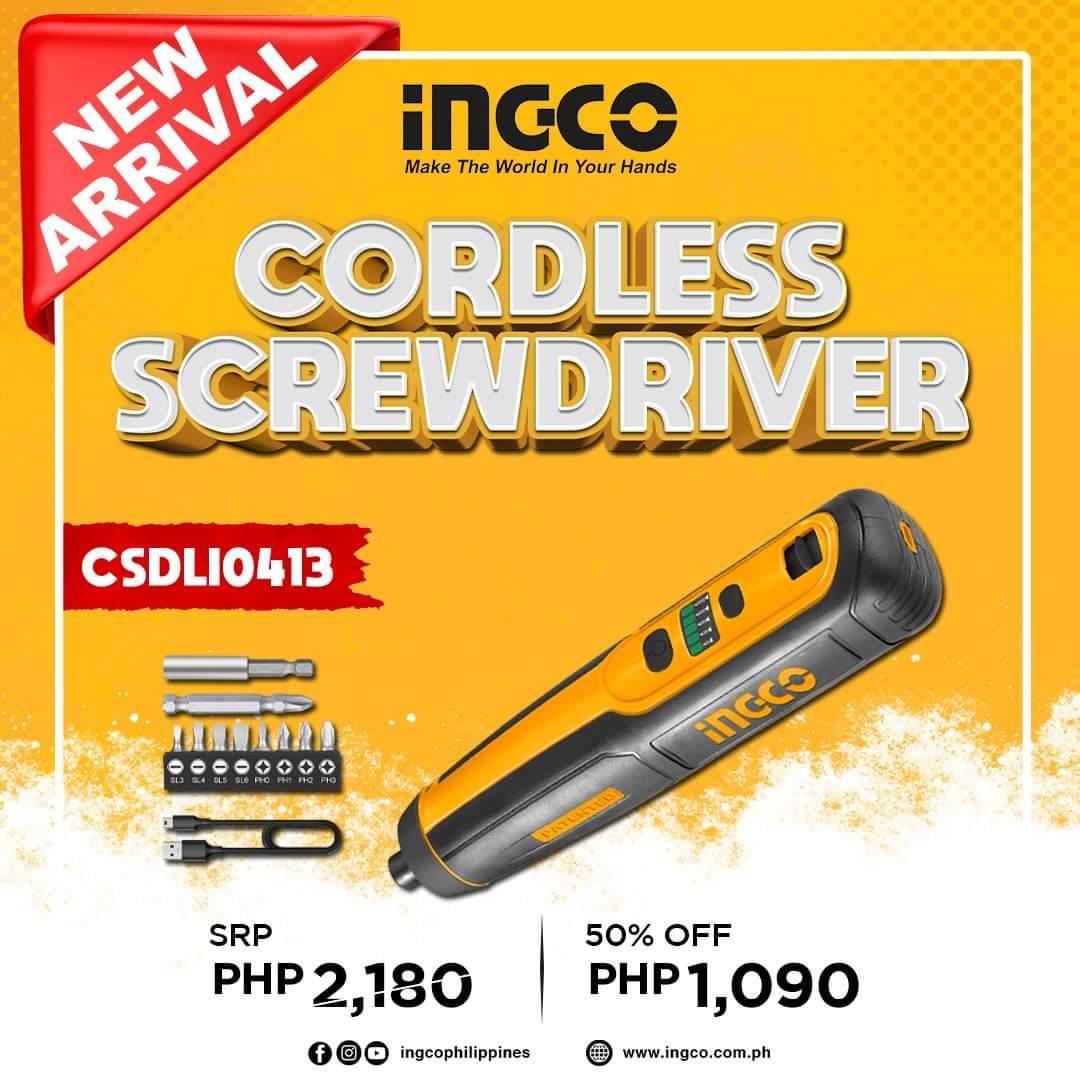 INGCO - CORDLESS SCREWDRIVER (CSDLI0413) | Lazada PH
