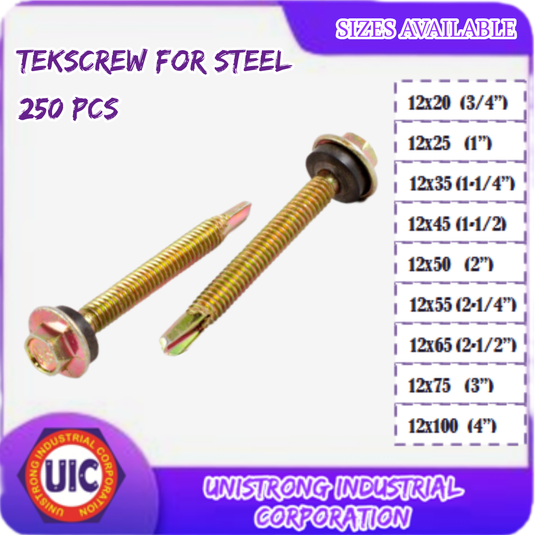 TEKSCREW 250PCS (FOR STEEL/METAL | Lazada PH
