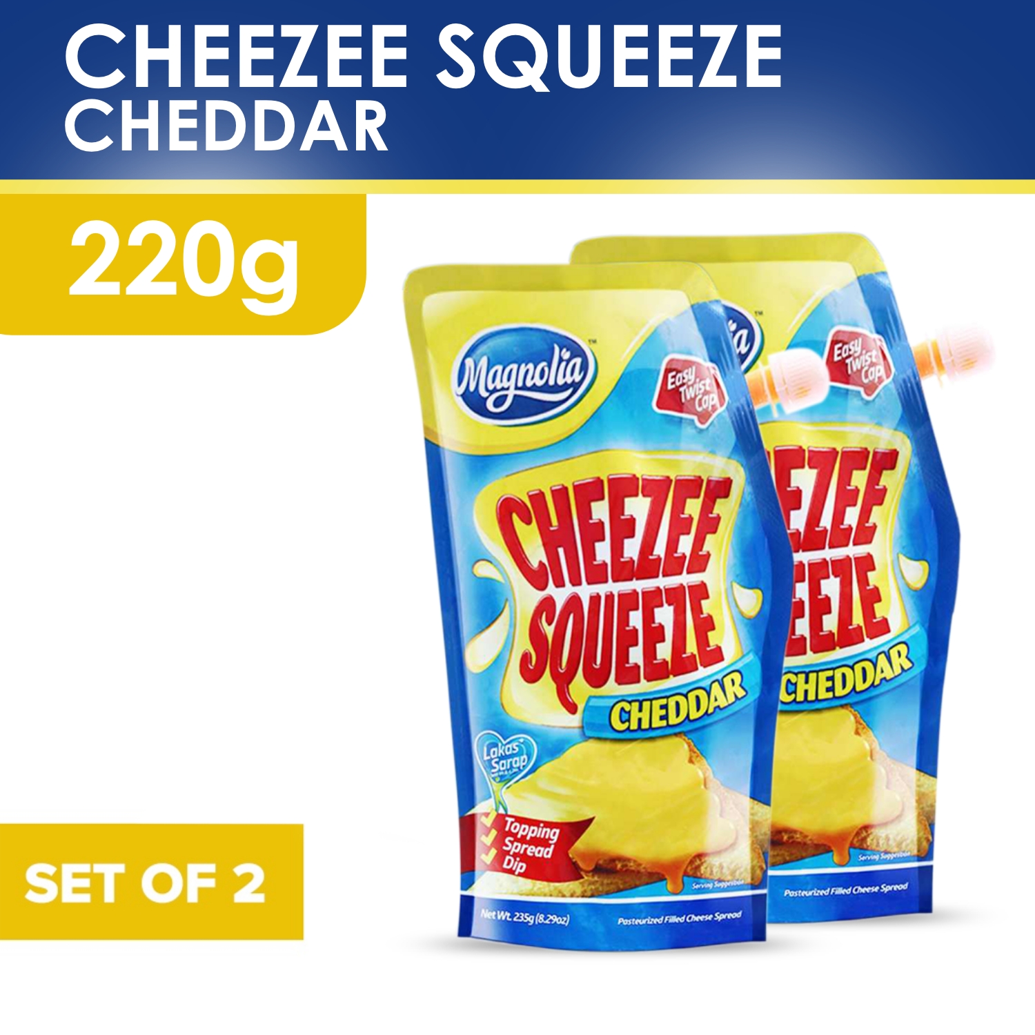 Magnolia Cheezee Squeeze Plain (220g) Set of 2 | Lazada PH