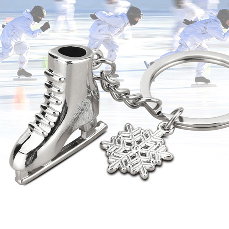 5 Pack Ice Skates Snowflake Keychain Gift 3D Skating Skate Shoe Key ...