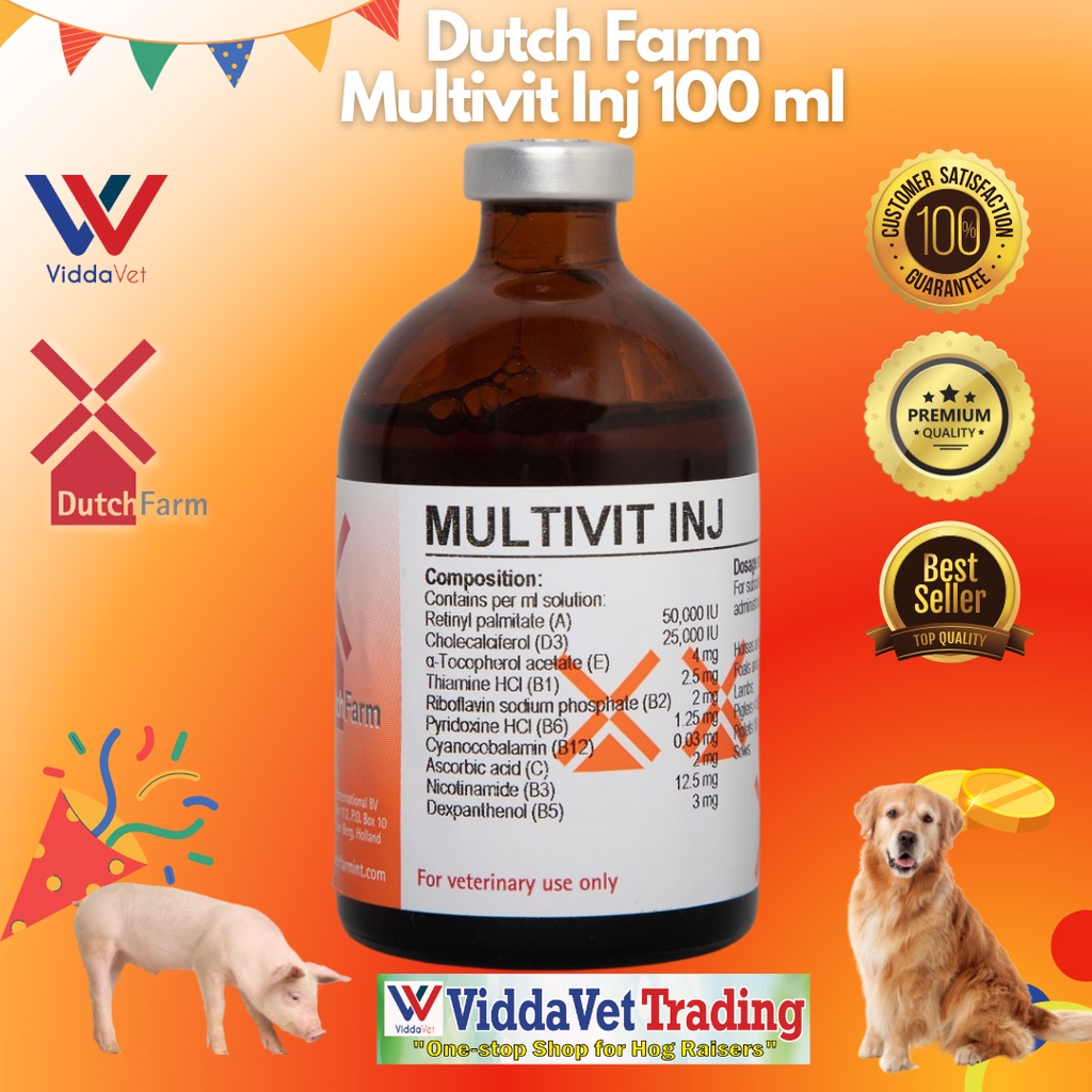 Viddavet Dutch Farm 100 ml Multivit Inj Imported from Netherlands for ...