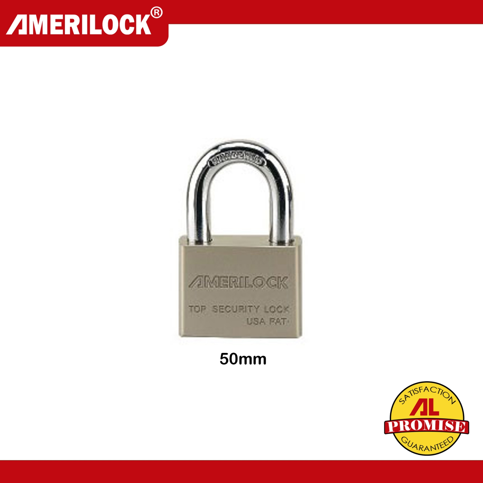 AMERILOCK Heavy Duty Stainless Padlock for Gate Short Shackle Pearl ...