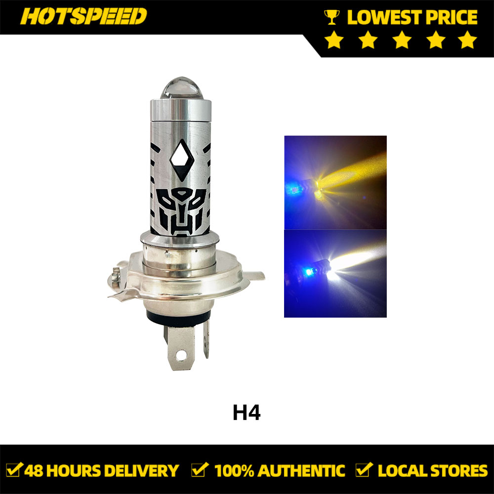 HOTSPEED Motorcycle Headlight Bulb T19 P15D H4 with Blue Park Light Led ...