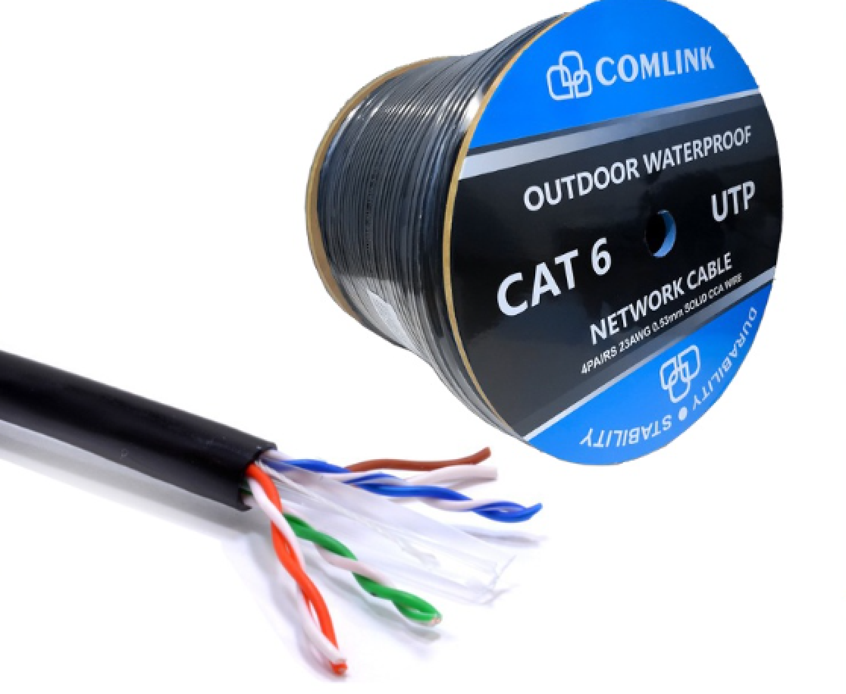 Cat6 Black Round 5m/10m/15m/20m/30m/40m/50m/60m/70m Manually Crimp ...