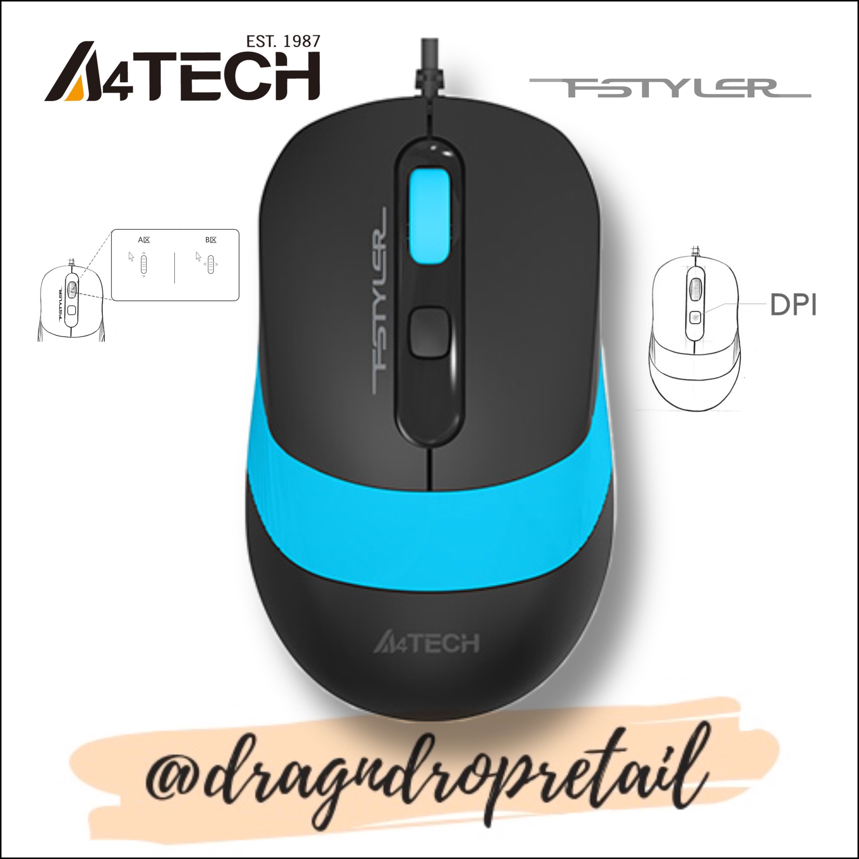 A4TECH FM10 FSTYLER 1600 DPI Wired Optical Mouse | Lazada PH