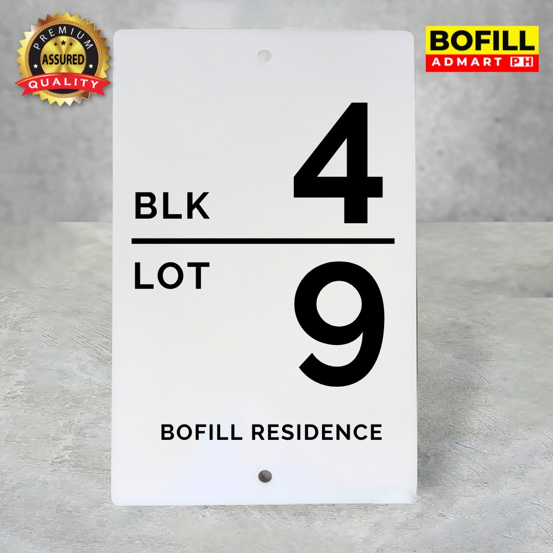 CUSTOMIZED ADDRESS PLATE/HOUSE NUMBER DOUBLE LAYER W/ BOLTS 7X11 INCHES ...