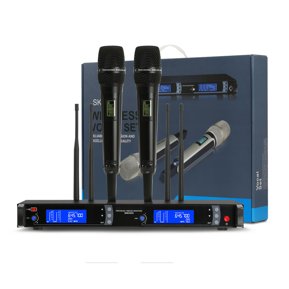 SKM9000 1 para sa 2 Wireless Microphone 2 Handheld Microphone True Diversity UHF Band 4 Antennas ...