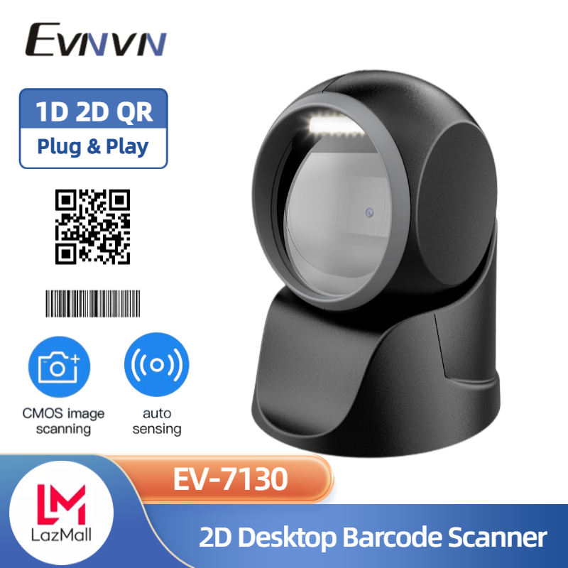 【2-3 days delivery】Evnvn 1D 2D Desktop Barcode Scanner, with Automatic ...