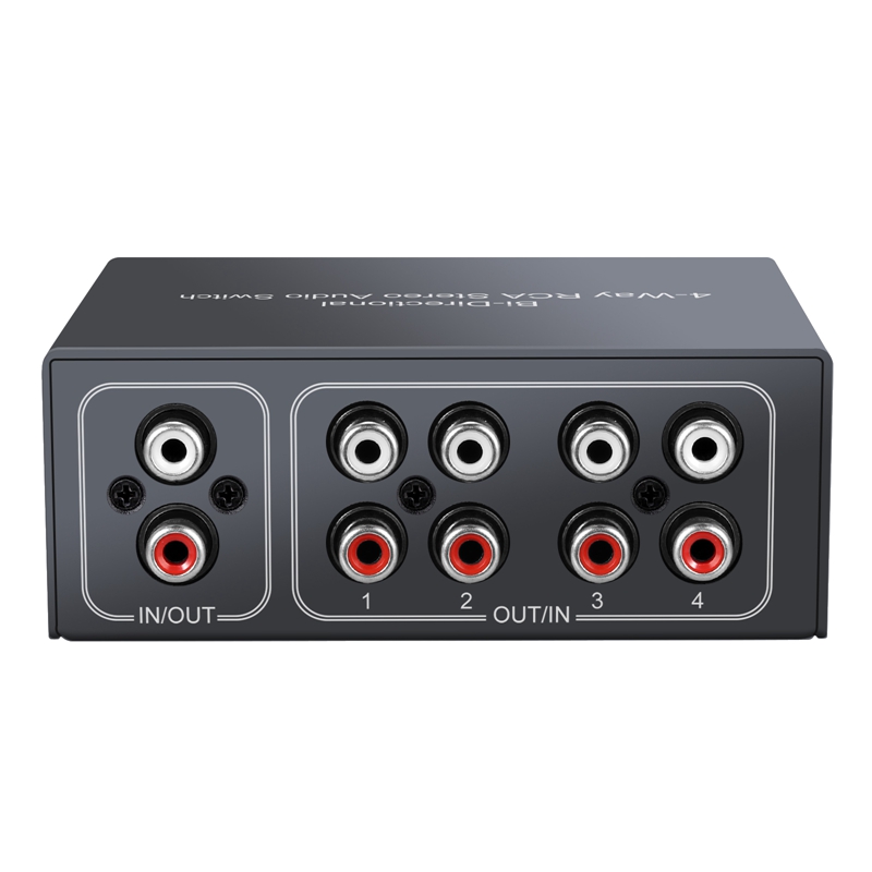 4 Way Bi-Directional RCA Stereo Audio Switch 1 in 4 Out or 4 in 1 Out L ...