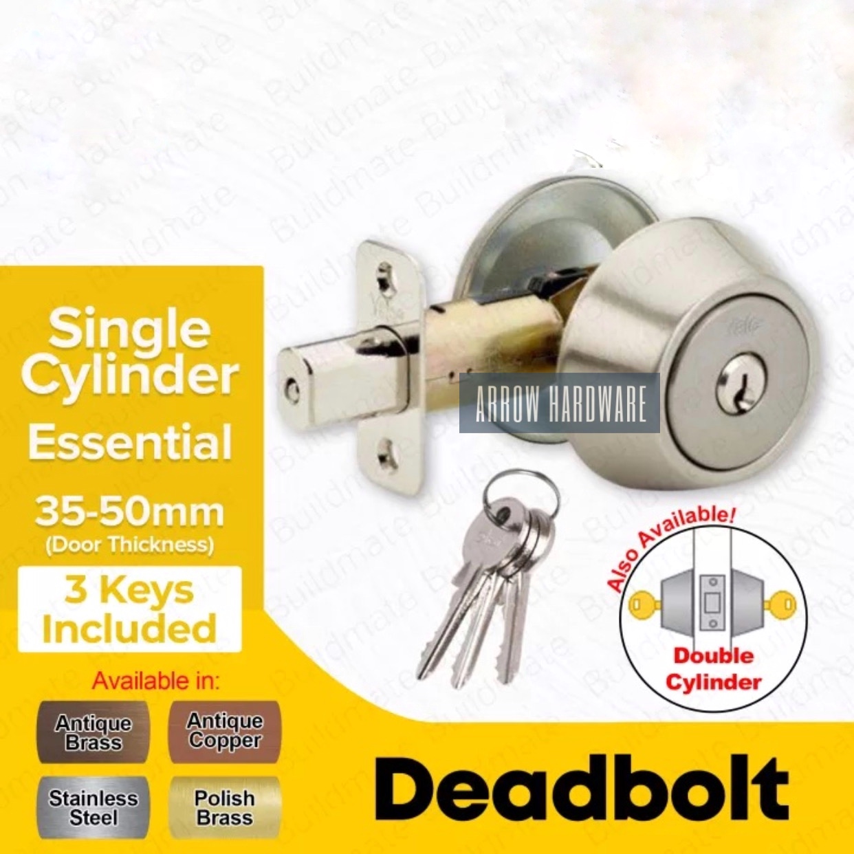 High Security Single Cylinder Deadbolt Lock Entrance Lockset | Lazada PH