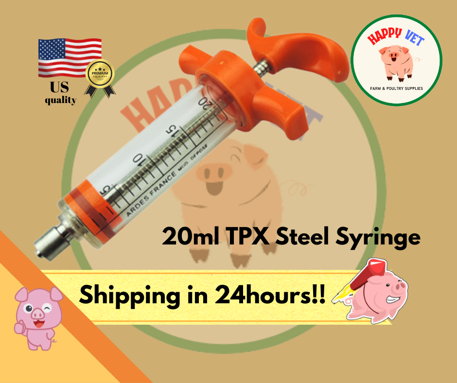 20 mL TPX Syringe Heavy Duty with Dosage Lock Veterinary Syringe 10 ml ...