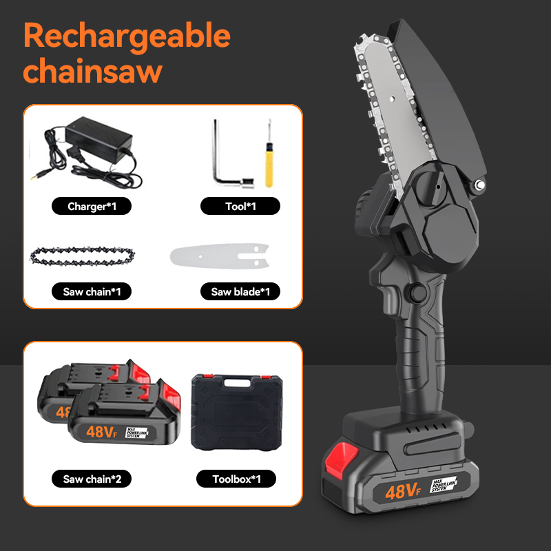6Inch Portable Hand Cordless Electric Rechargeable Saw Mini Chainsaw ...
