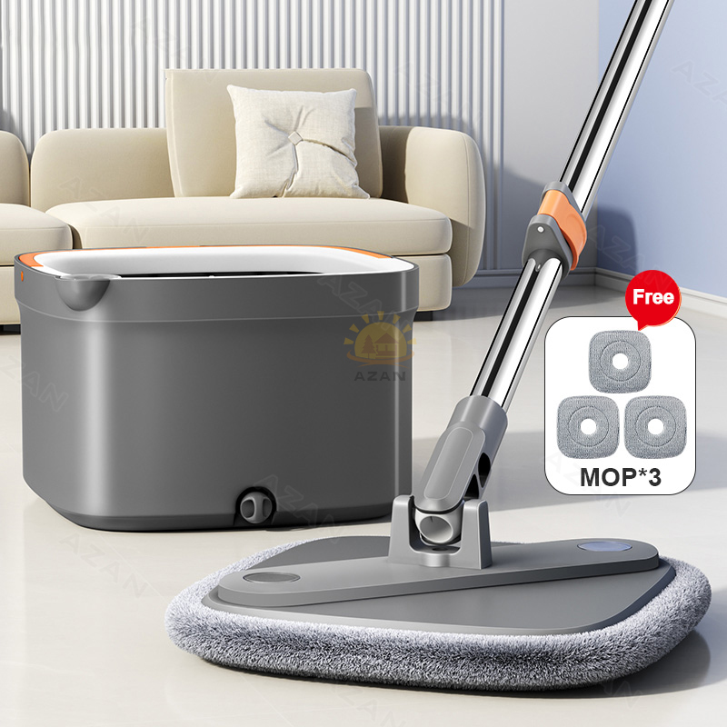 【2024 New Style】3 Cloth Self Wash Spin Mop 3.0 Spinner Flat Mop 360 Rotating Floor Mop with ...