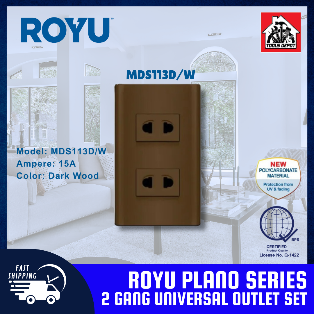 ROYU PLANO SERIES DARK WOOD SOCKET/OUTLETS | Lazada PH