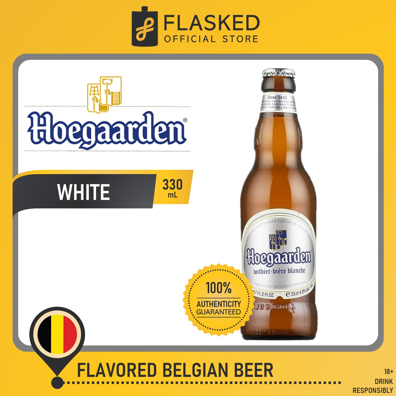 Hoegaarden White Belgian Beer Bottles 330mL | Lazada PH