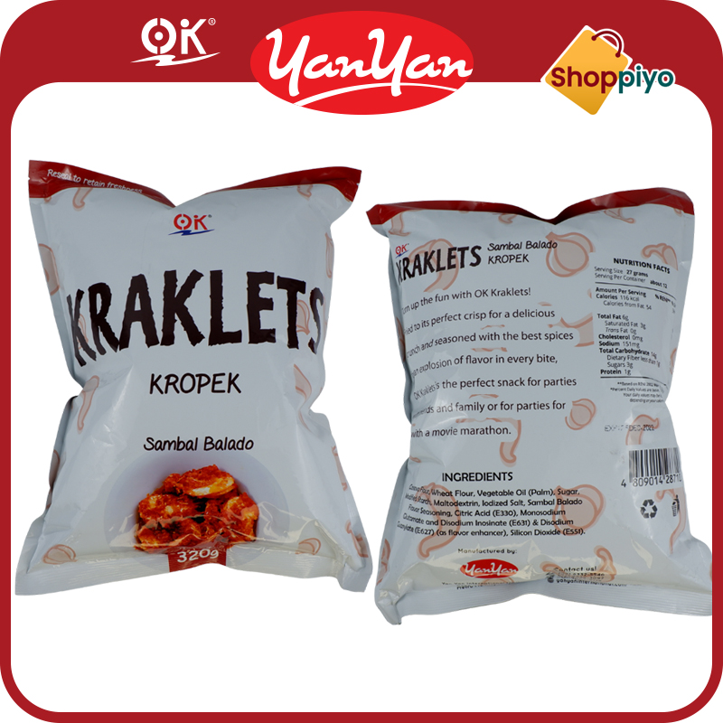 OK Yan Yan Kraklets Kropek Flavoured Snack 320g | Lazada PH