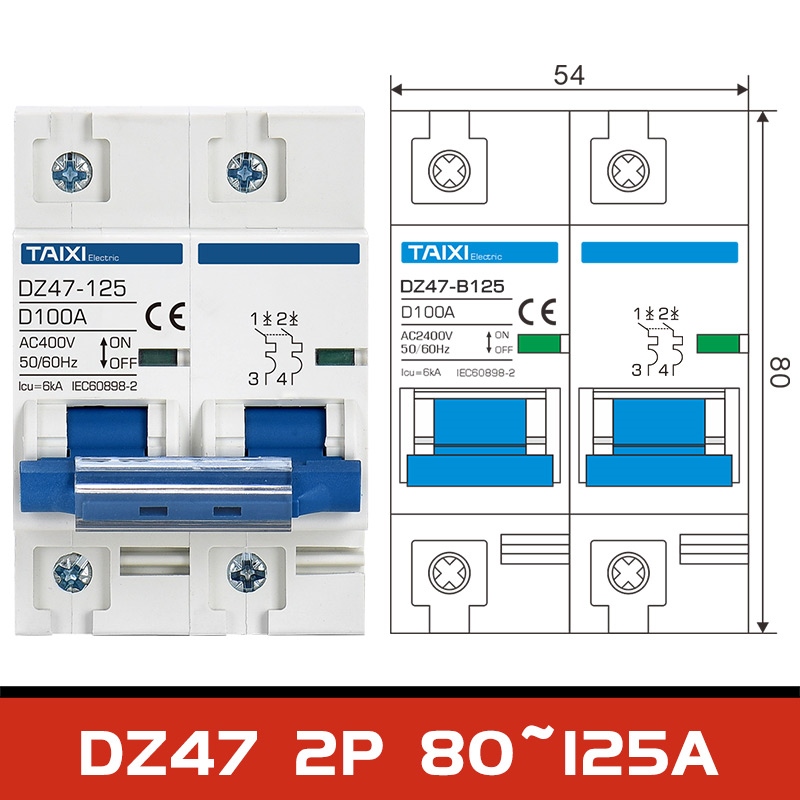 MCB DZ47-63 1P 2P 3P 4Pole C32A Miniature Circuit Breaker DZ47 60Hz 10A 16A 20A 25A 40A 63A C ...