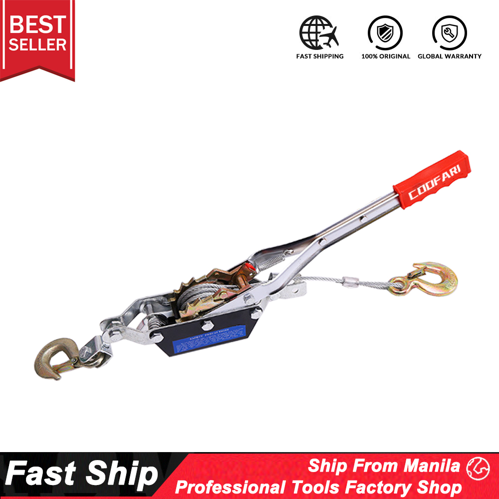 1T Wire Rope Ratchet Hand Cable Puller Tighten Tool Steel Cable Gear ...