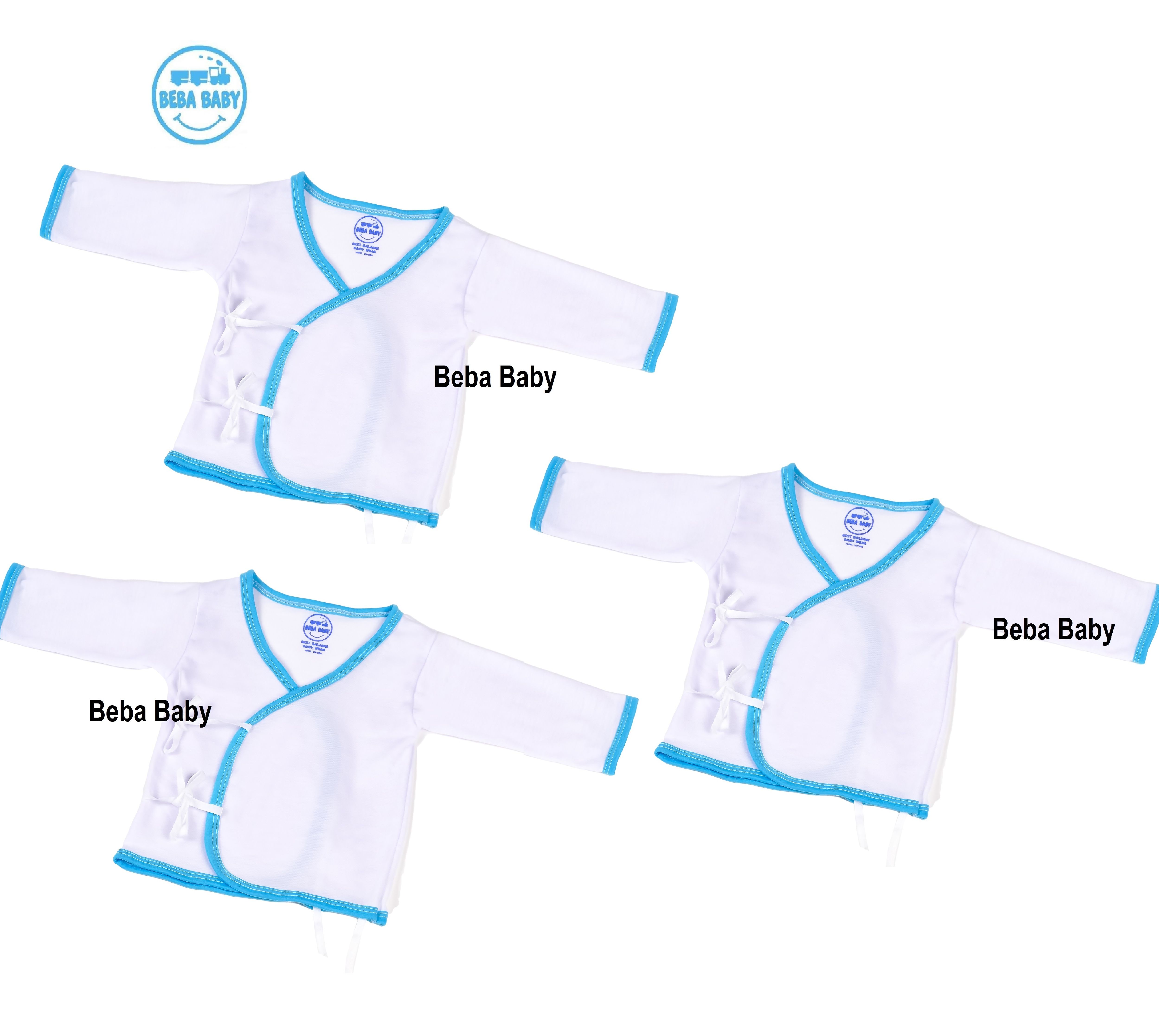 BEBA BABY - 3 Piece Cotton LONGSLEEVES Tiesides for Newborn to 6 Months ...