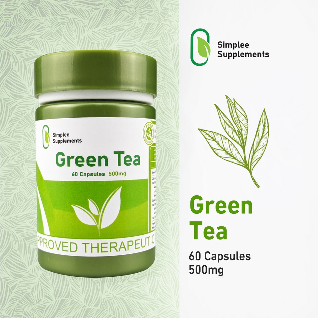Simplee Green Tea Capsule Supplement ( 60 Vegan Capsules 500mg each ...