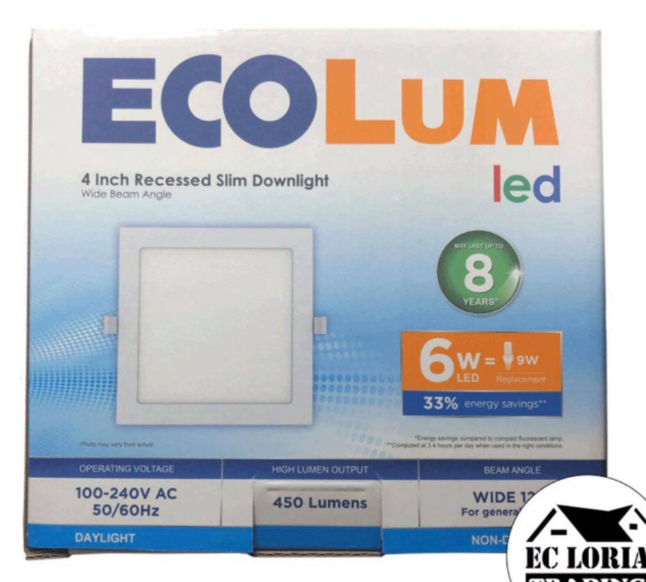 Ecolum Recessed Slim LED Downlight 6W 4 inches | Lazada PH