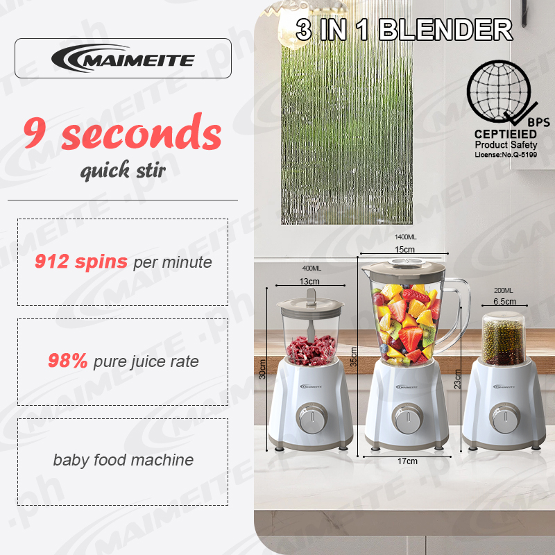 MAIMEITE Blender 3 in 1 Multi-Functional Heavy Duty Meat Grinder ...