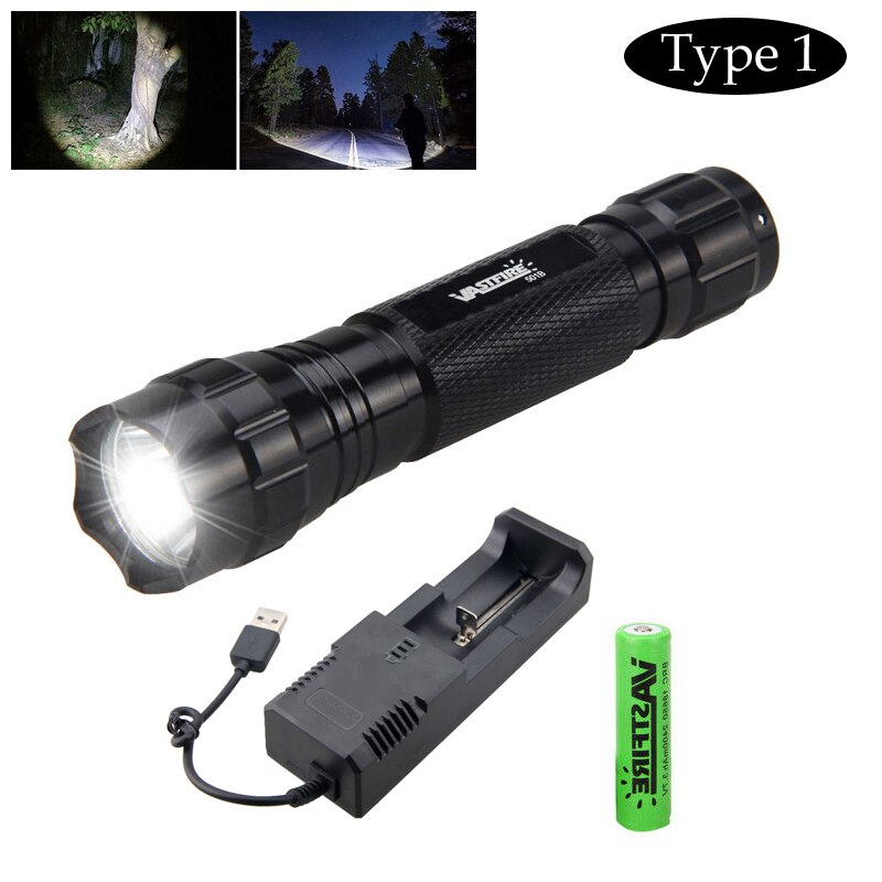 VASTFIRE 501B Tactical Green/Red/White LED Flashlight Night Hunting ...