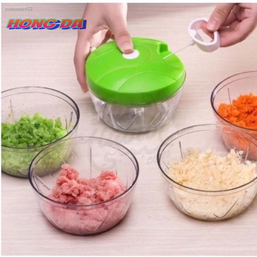 HD Manual easy spin cutter speedy garlic onion vegetable chopper mince ...