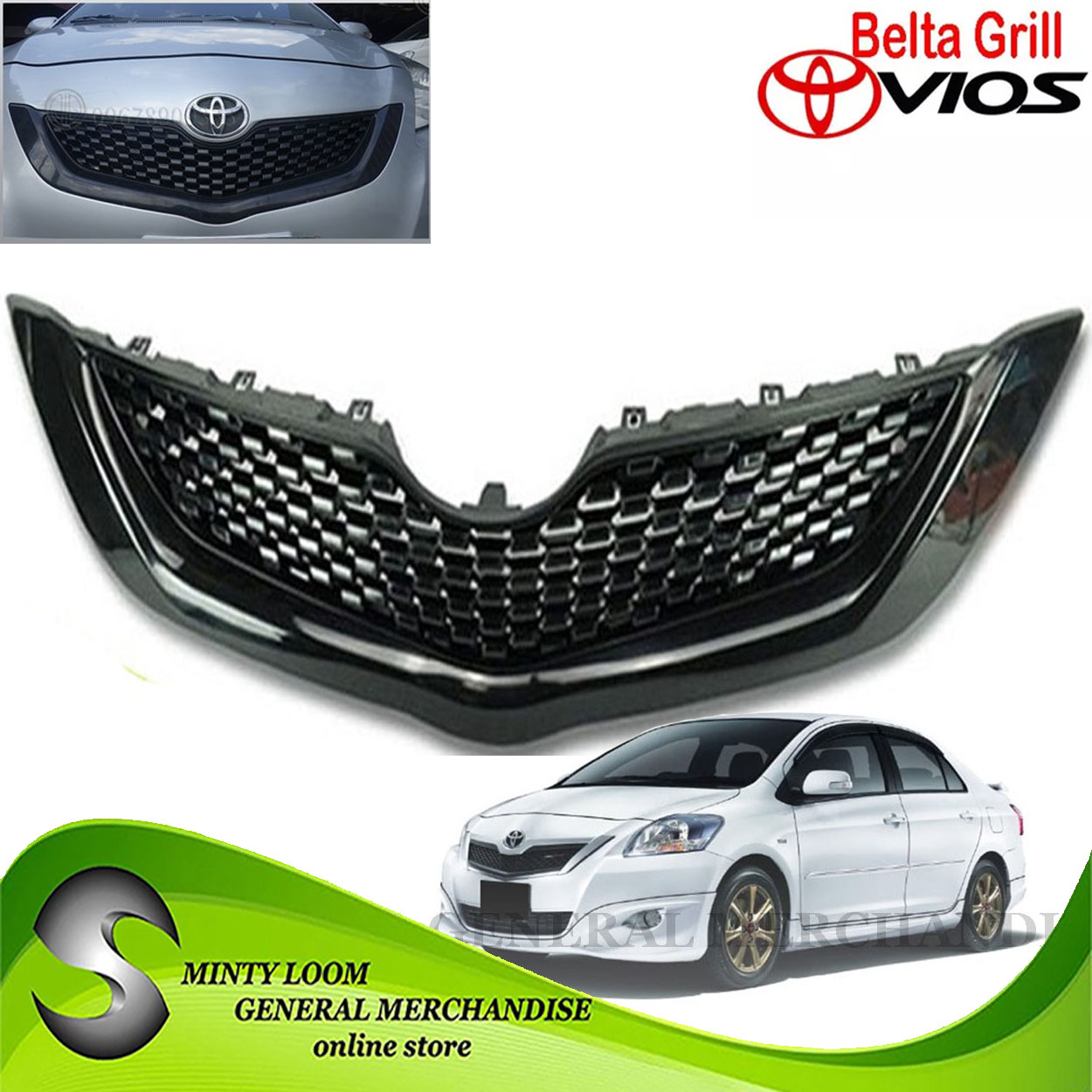 Front Belta Grill for Toyota Vios Gen. 2 2008 to 2012 Batman | Lazada PH