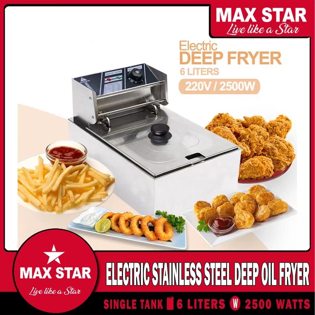 Max Star Double Deep Fryer Electric Stainless Steel Deep Oil Fryer ...