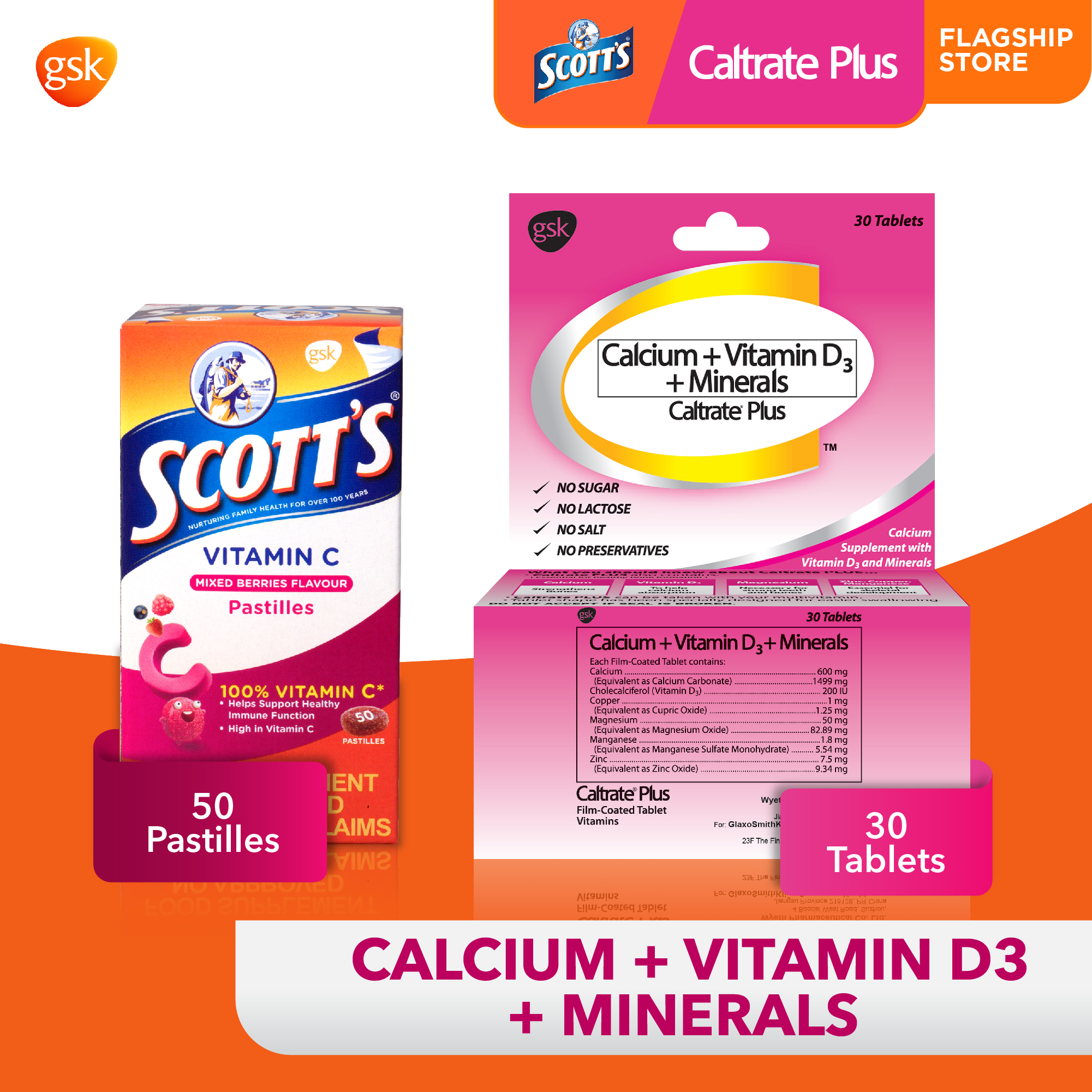 Scott’s Pastilles Mixed Berries 50s and Cholecalciferol + Minerals ...